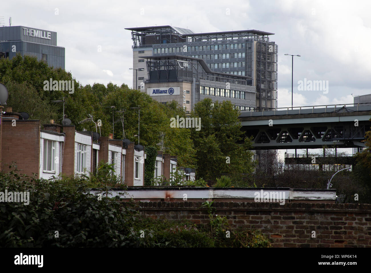 The M4 overpass with the modern office blocks of Brentford's Golden ...