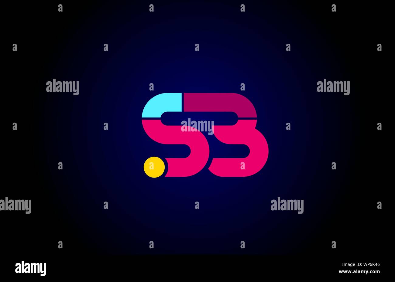 pink blue alphabet letter SB S B combination for company logo. Suitable ...