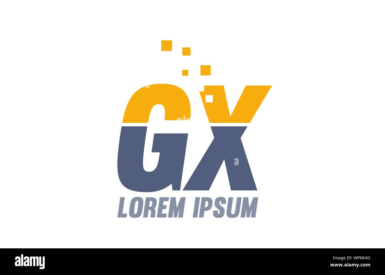 yellow blue GX G X alphabet letter logo icon design suitable for a ...