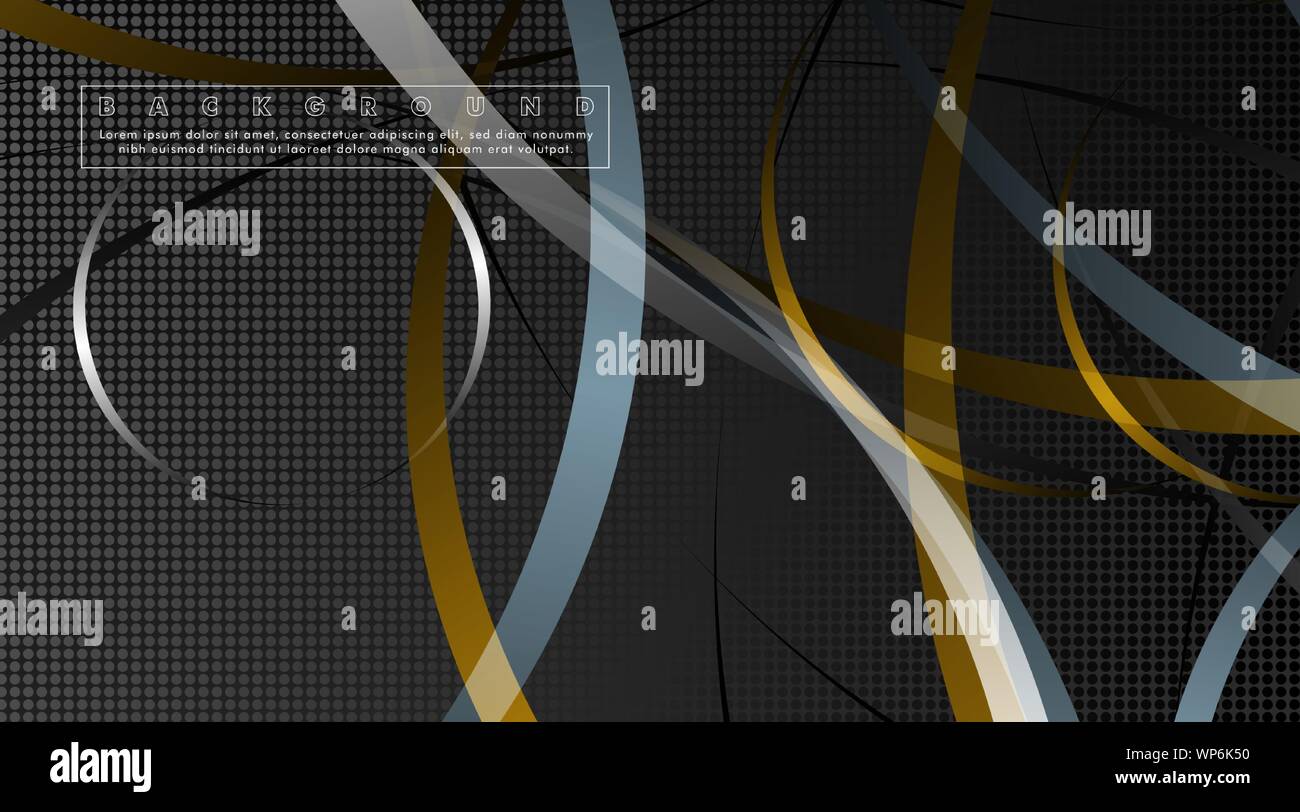 Curved abstract design with the background concept of a dark circle ...