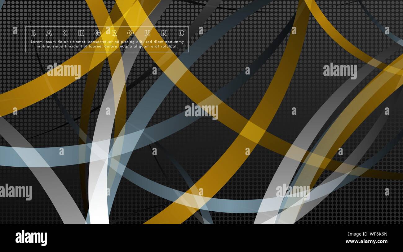 Curved abstract design with the background concept of a dark circle ...