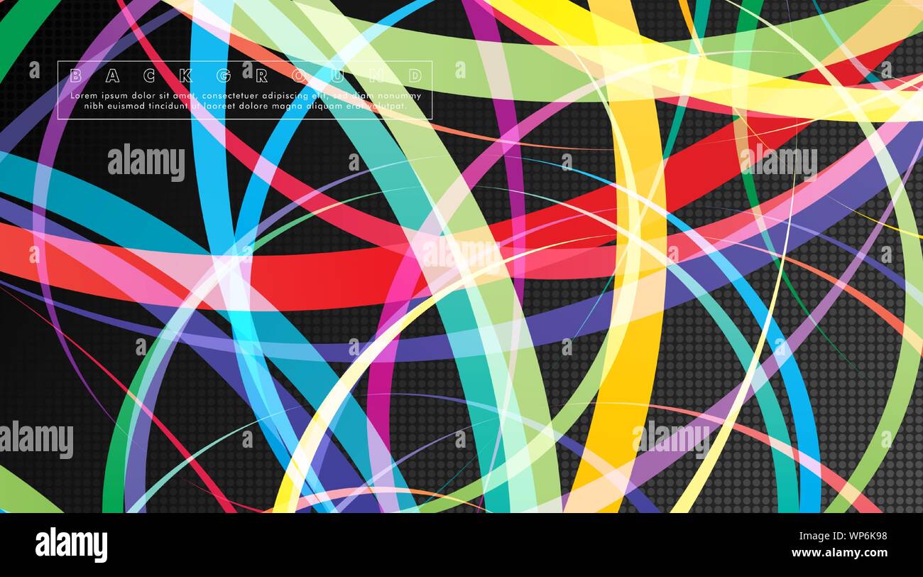 Curved abstract design with the background concept of a dark circle ...