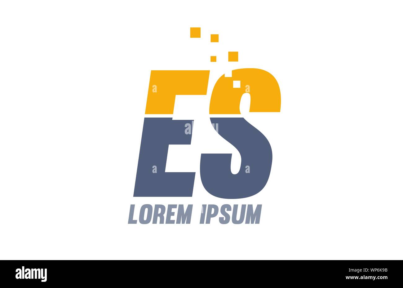 yellow blue ES E S alphabet letter logo icon design suitable for a ...