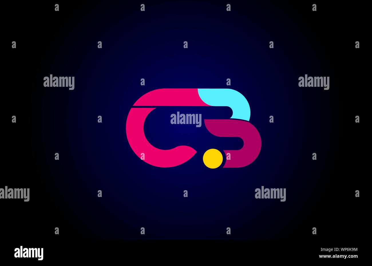 pink blue alphabet letter CB C B combination for company logo. Suitable ...