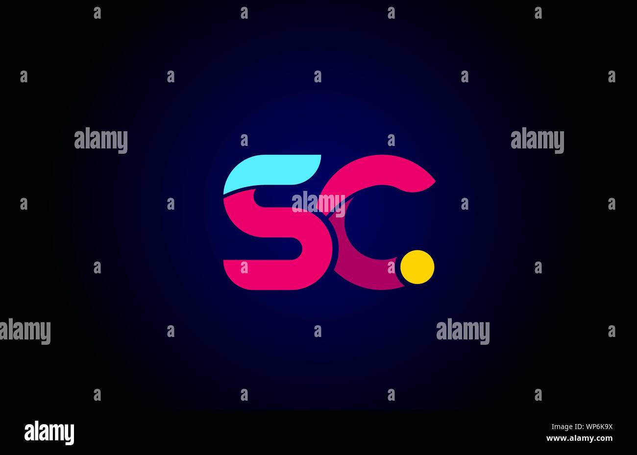 pink blue alphabet letter SC S C combination for company logo. Suitable ...