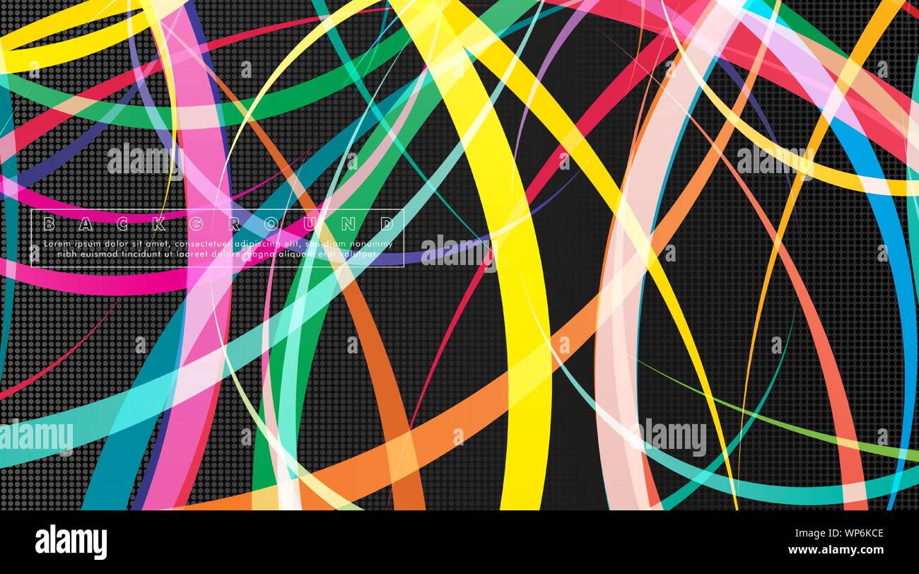 Curved abstract design with the background concept of a dark circle ...