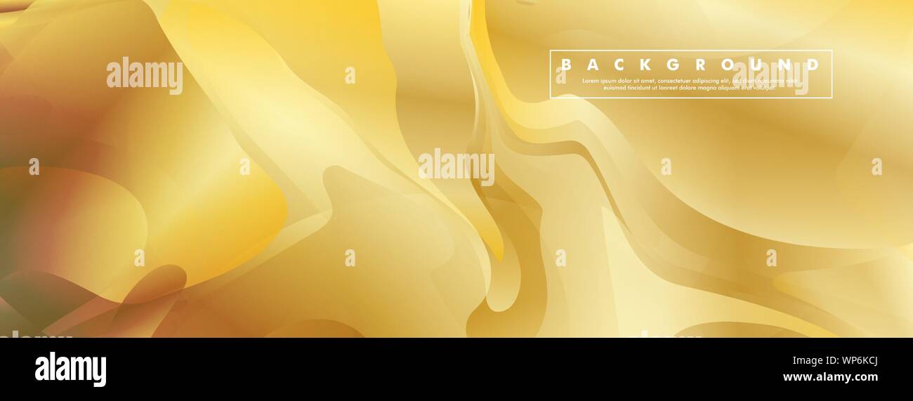 Abstract Background of Gold Gradients. The shape of a wavy liquid vector banner. illustration of ...
