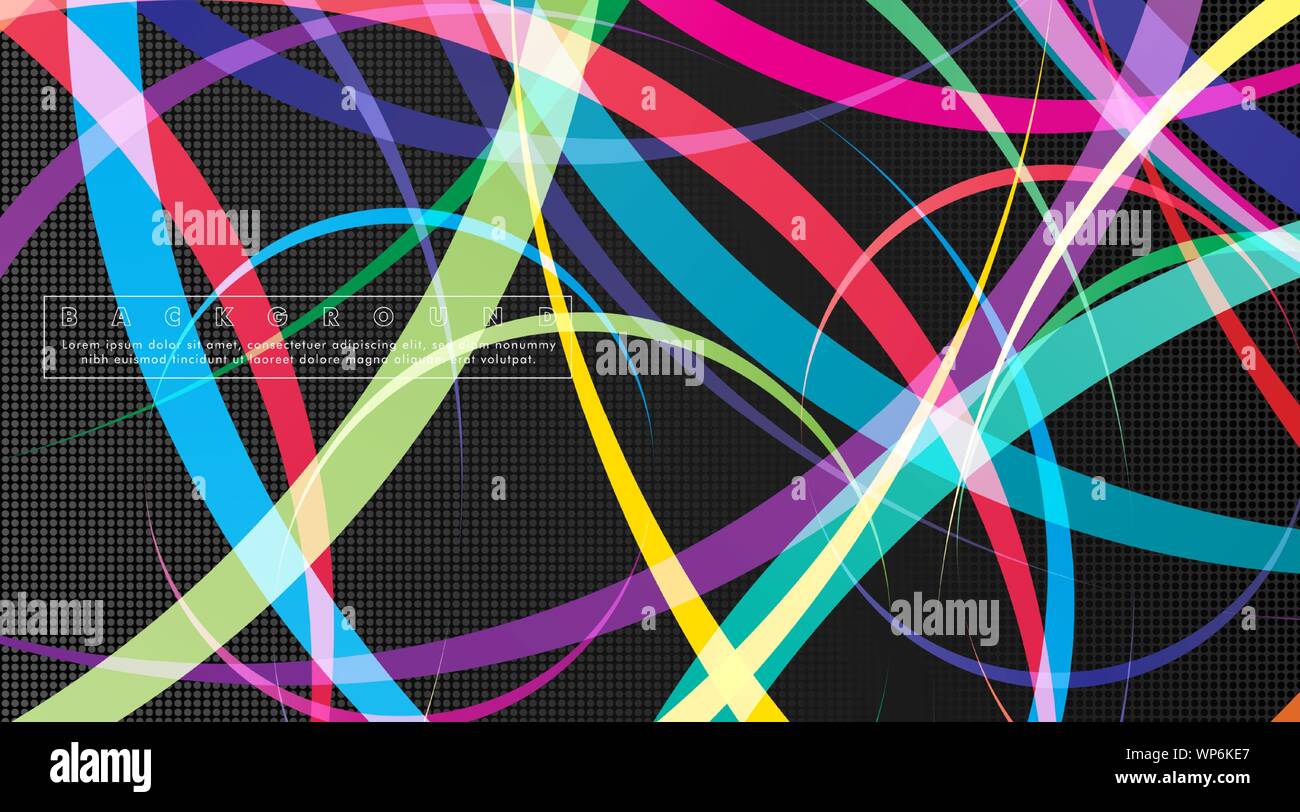 Curved abstract design with the background concept of a dark circle ...