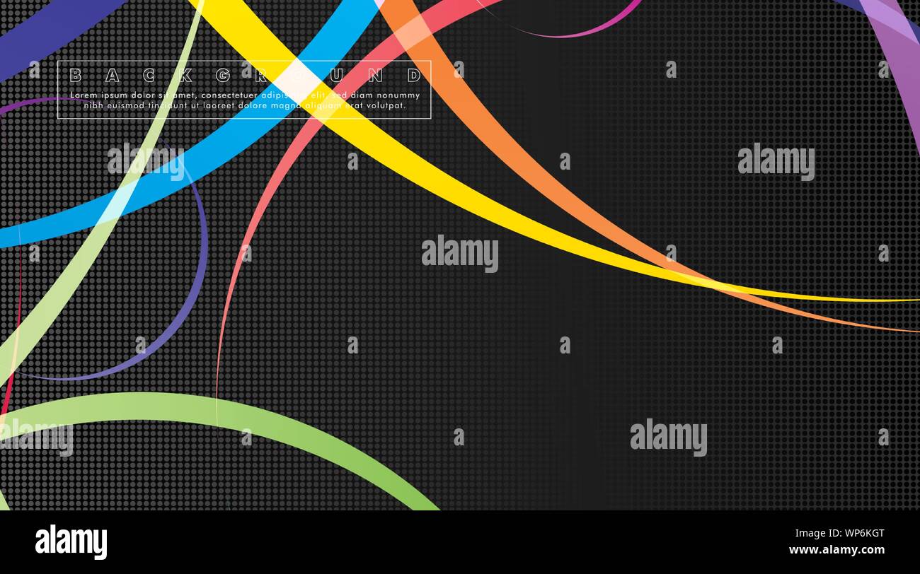 Curved abstract design with the background concept of a dark circle ...