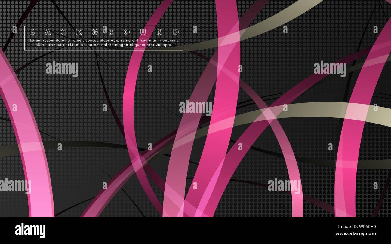 Curved abstract design with the background concept of a dark circle ...
