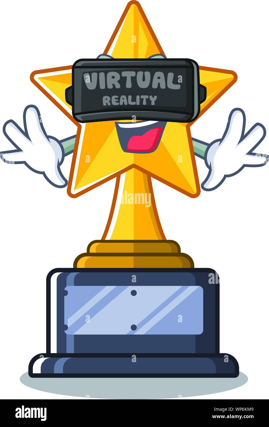Virtual reality star trophy isolated in the cartoon Stock Vector Image ...