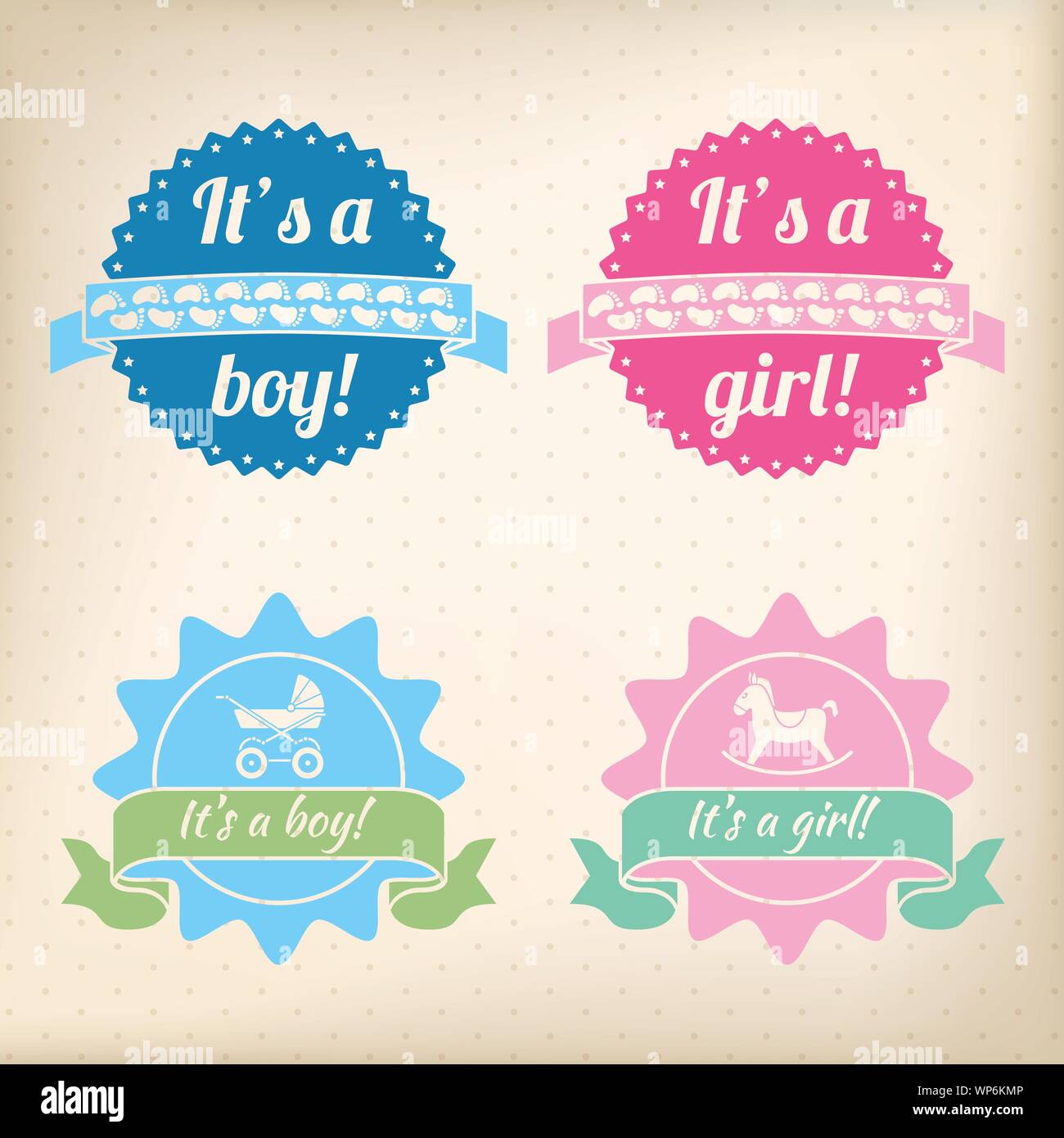 Baby badges for girls and boys Stock Vector Image & Art - Alamy