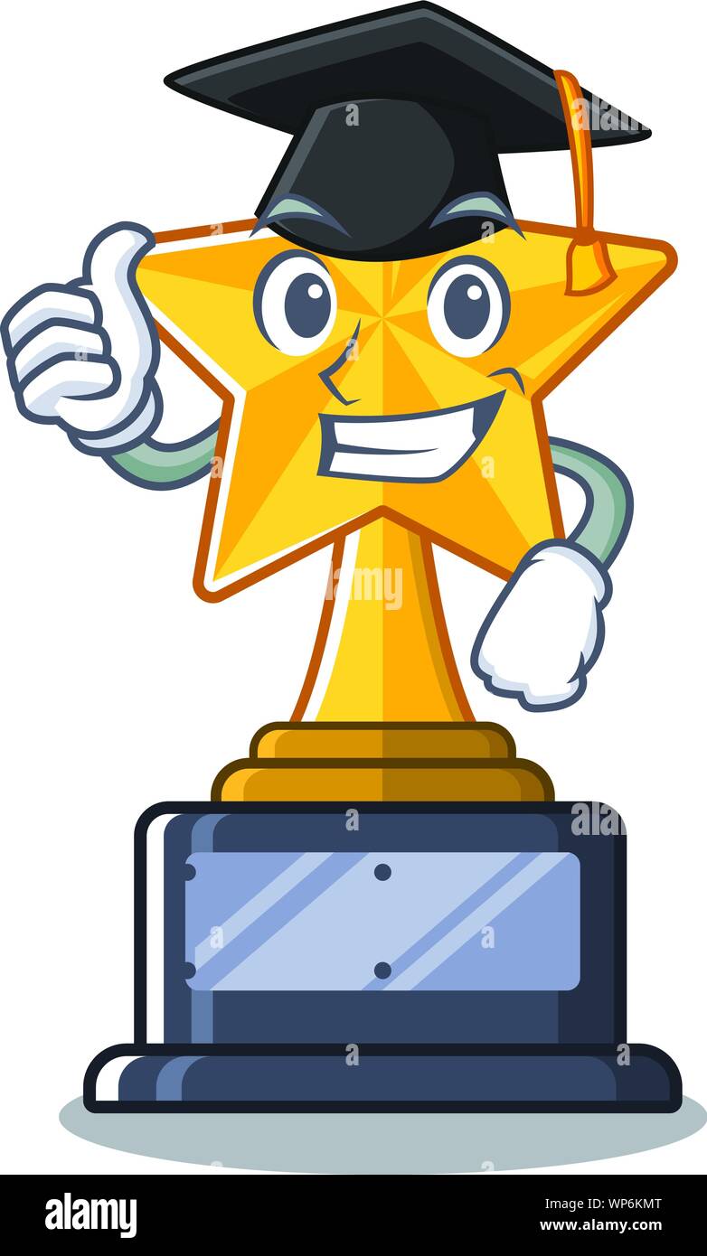 Graduation star trophy with the character shape Stock Vector Image ...