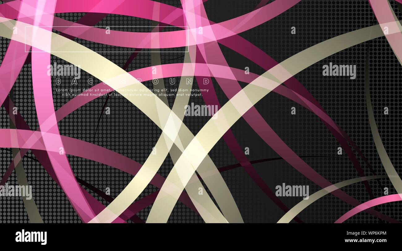 Curved abstract design with the background concept of a dark circle ...