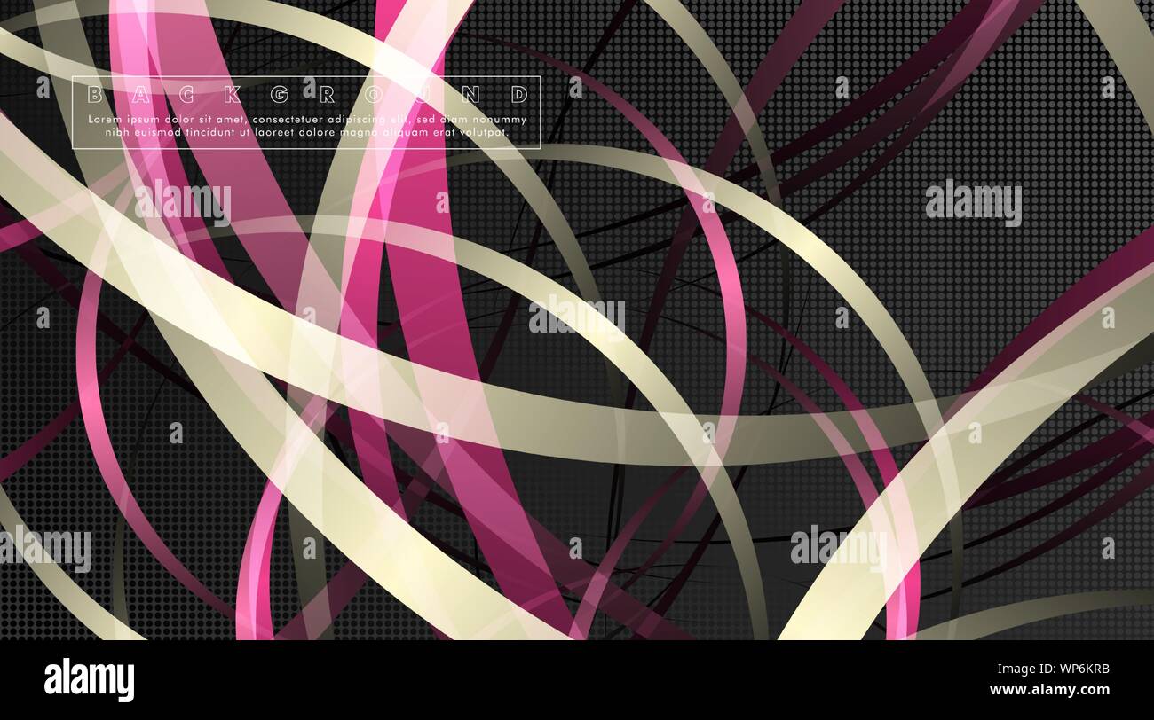 Curved abstract design with the background concept of a dark circle ...