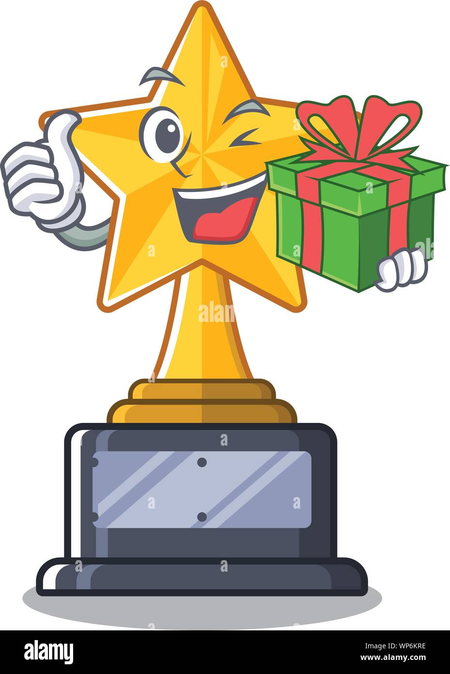With gift star trophy isolated in the cartoon Stock Vector Image & Art ...