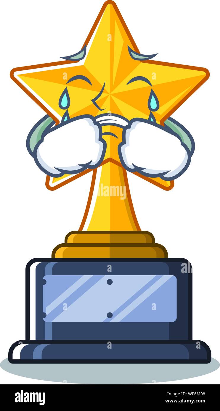 Crying star trophy isolated in the cartoon Stock Vector Image & Art - Alamy