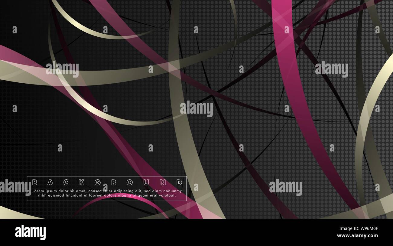 Curved abstract design with the background concept of a dark circle ...