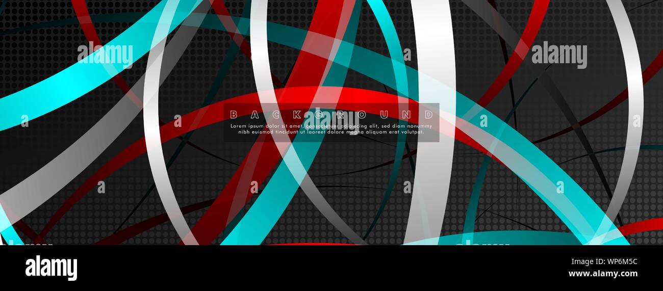 Curved abstract design with the background concept of a dark circle ...