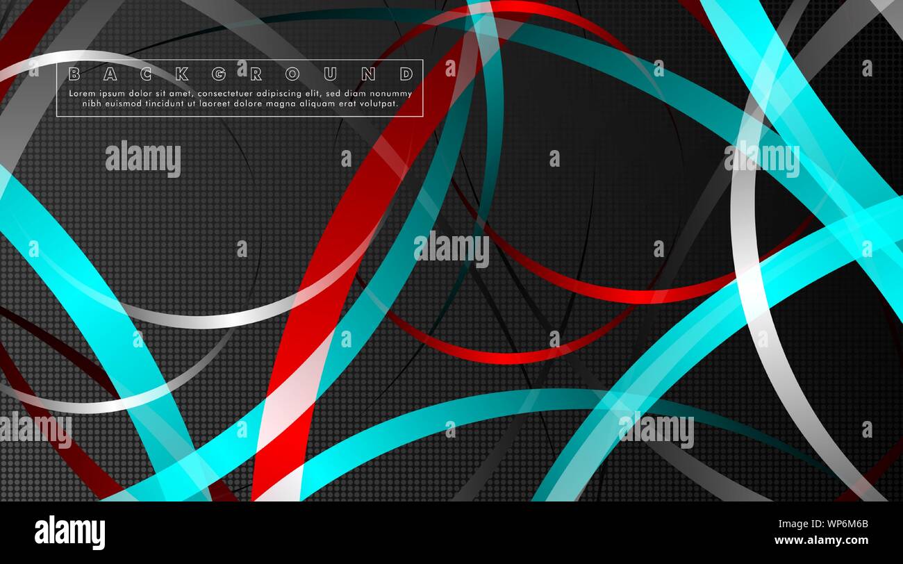 Curved abstract design with the background concept of a dark circle ...