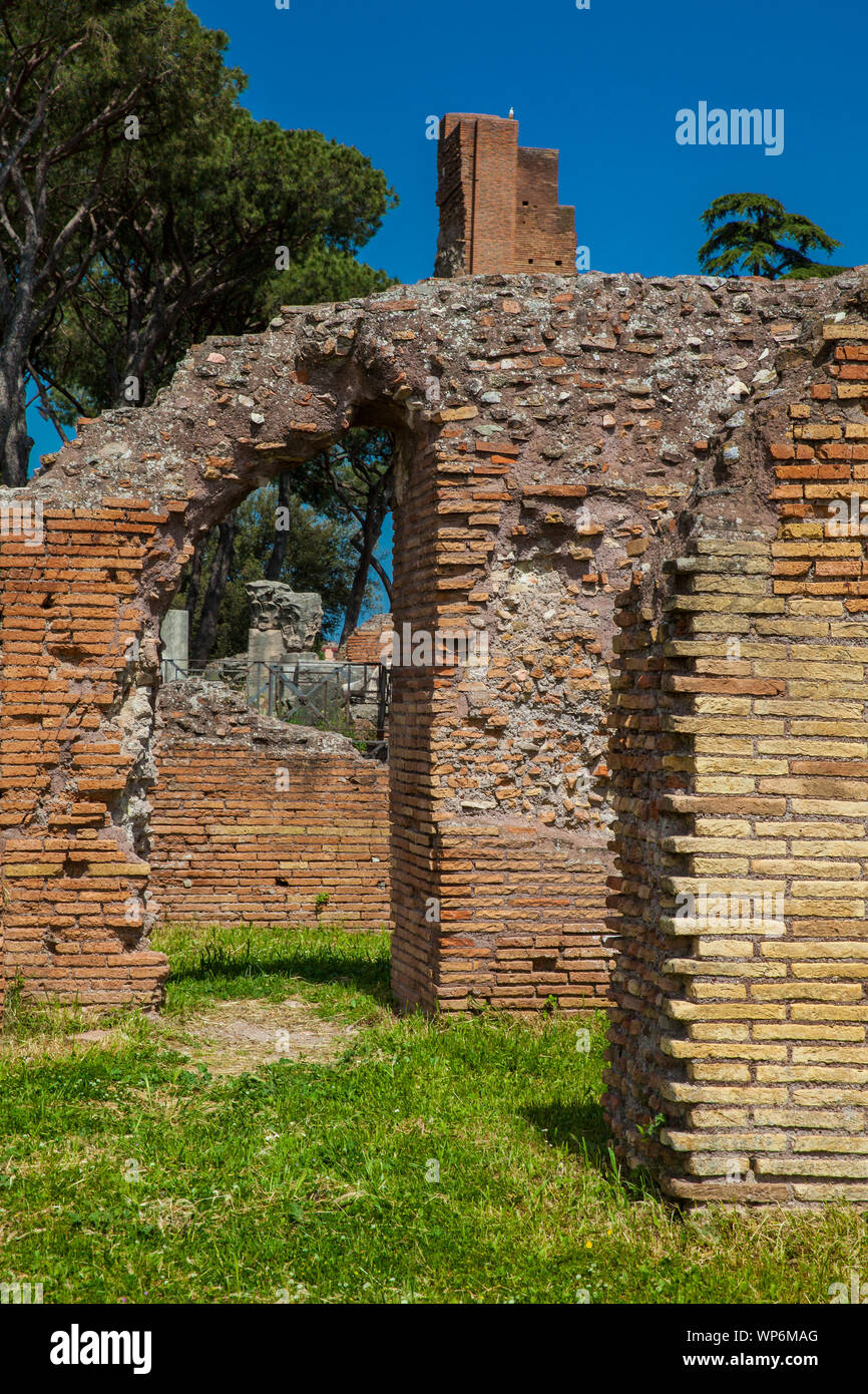 Detail of the walls at the ancient ruins of the Domus Augustana on ...