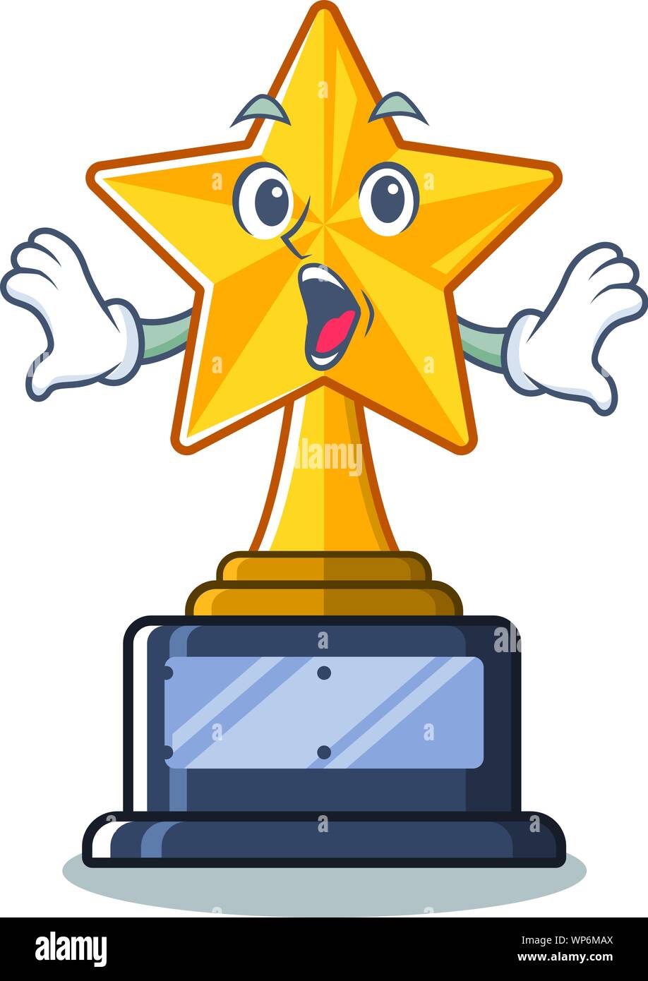 Surprised star trophy isolated in the cartoon Stock Vector Image & Art ...