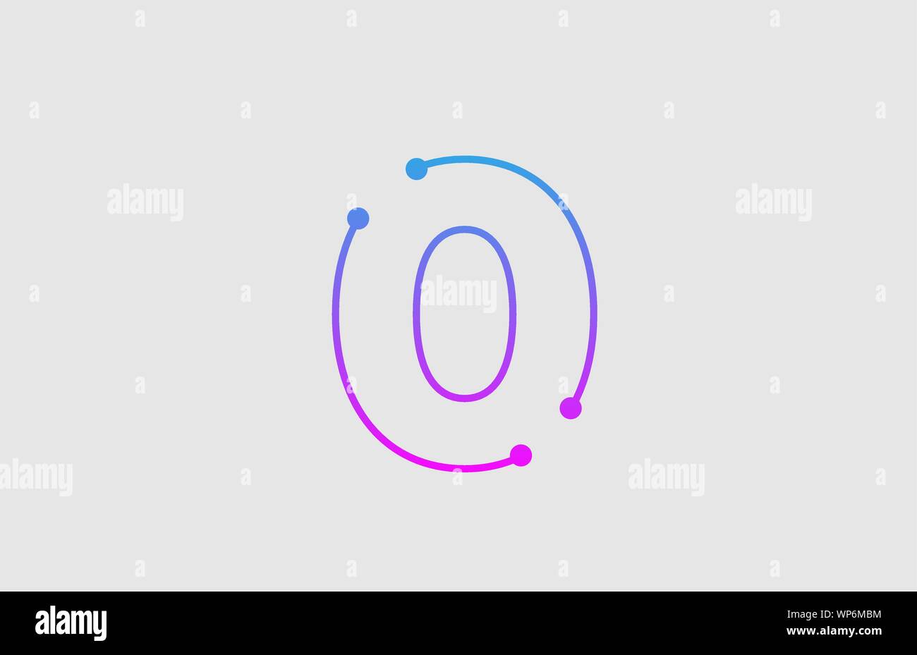 number 0 zero logo design with colors pink and blue suitable as an icon ...