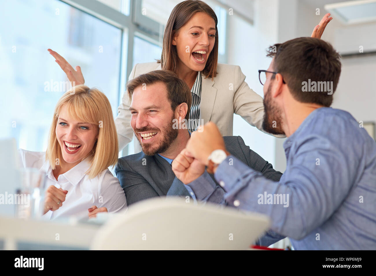 Successful business team meeting discussion working concept Stock Photo ...