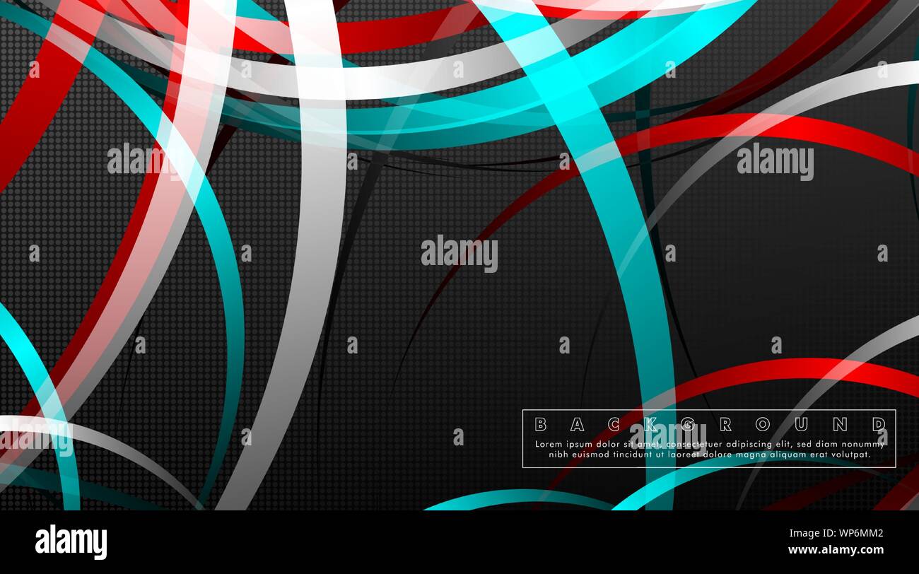 Curved abstract design with the background concept of a dark circle ...
