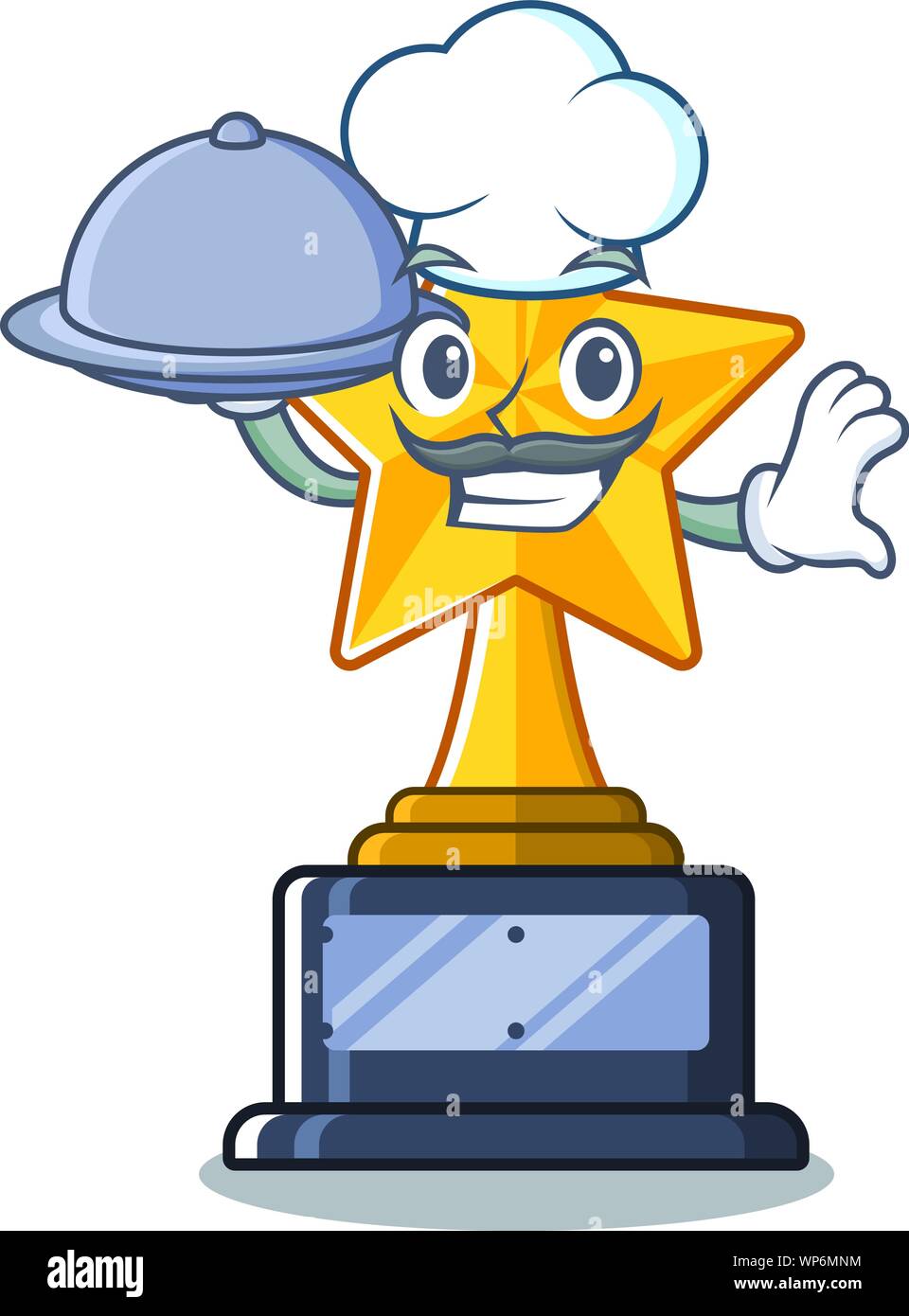Chef with food star trophy isolated in the cartoon Stock Vector Image ...