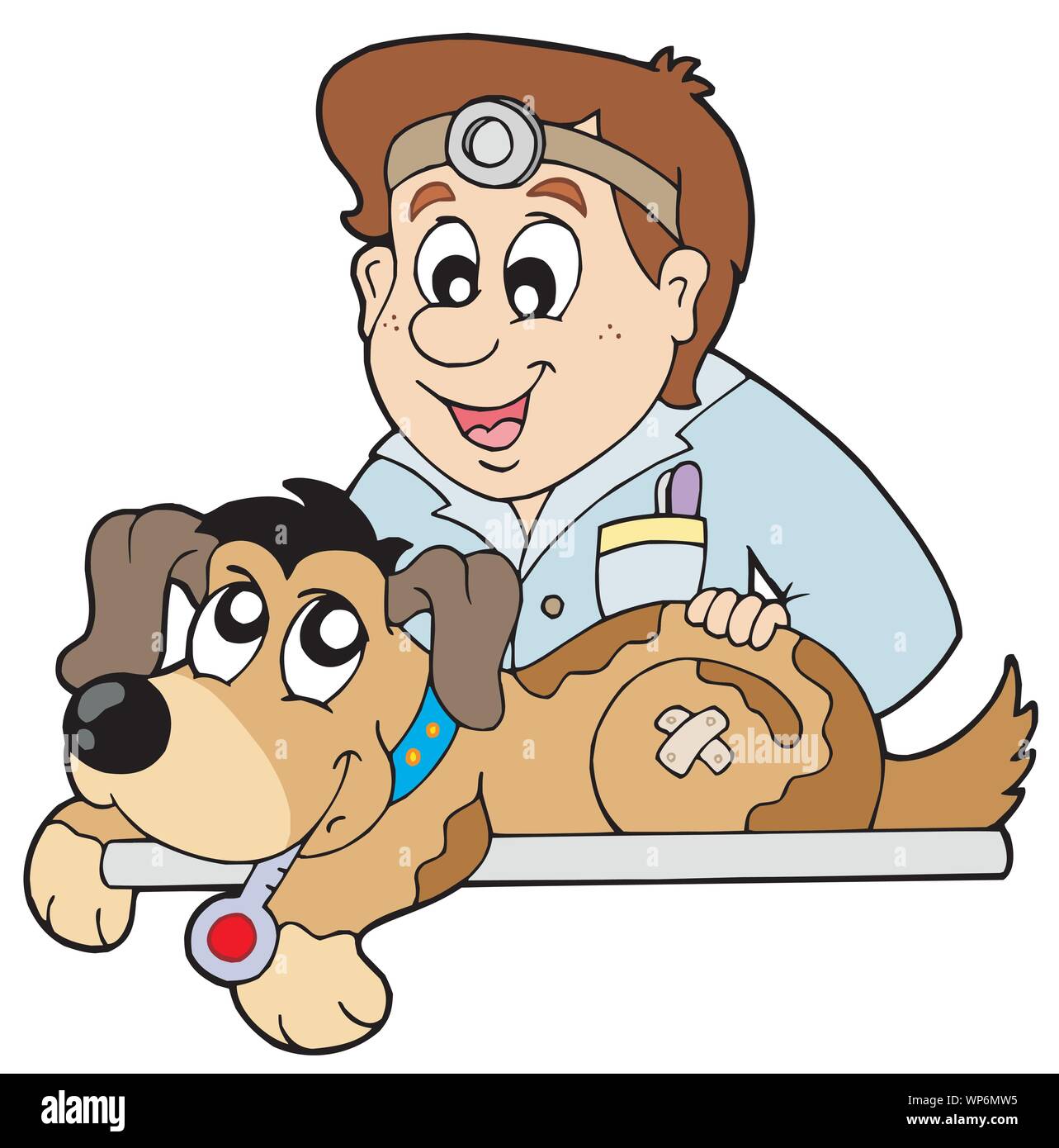Man dog care ill Stock Vector Images - Alamy