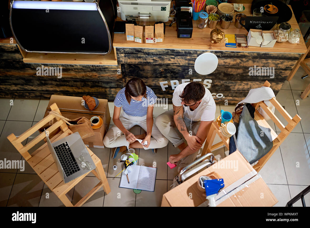 small business people working together at their cafe store Stock Photo ...