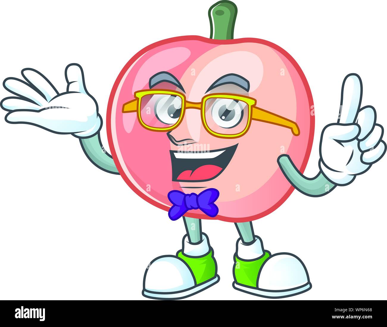 Geek peach character mascot for cute emoticon Stock Vector Image & Art ...