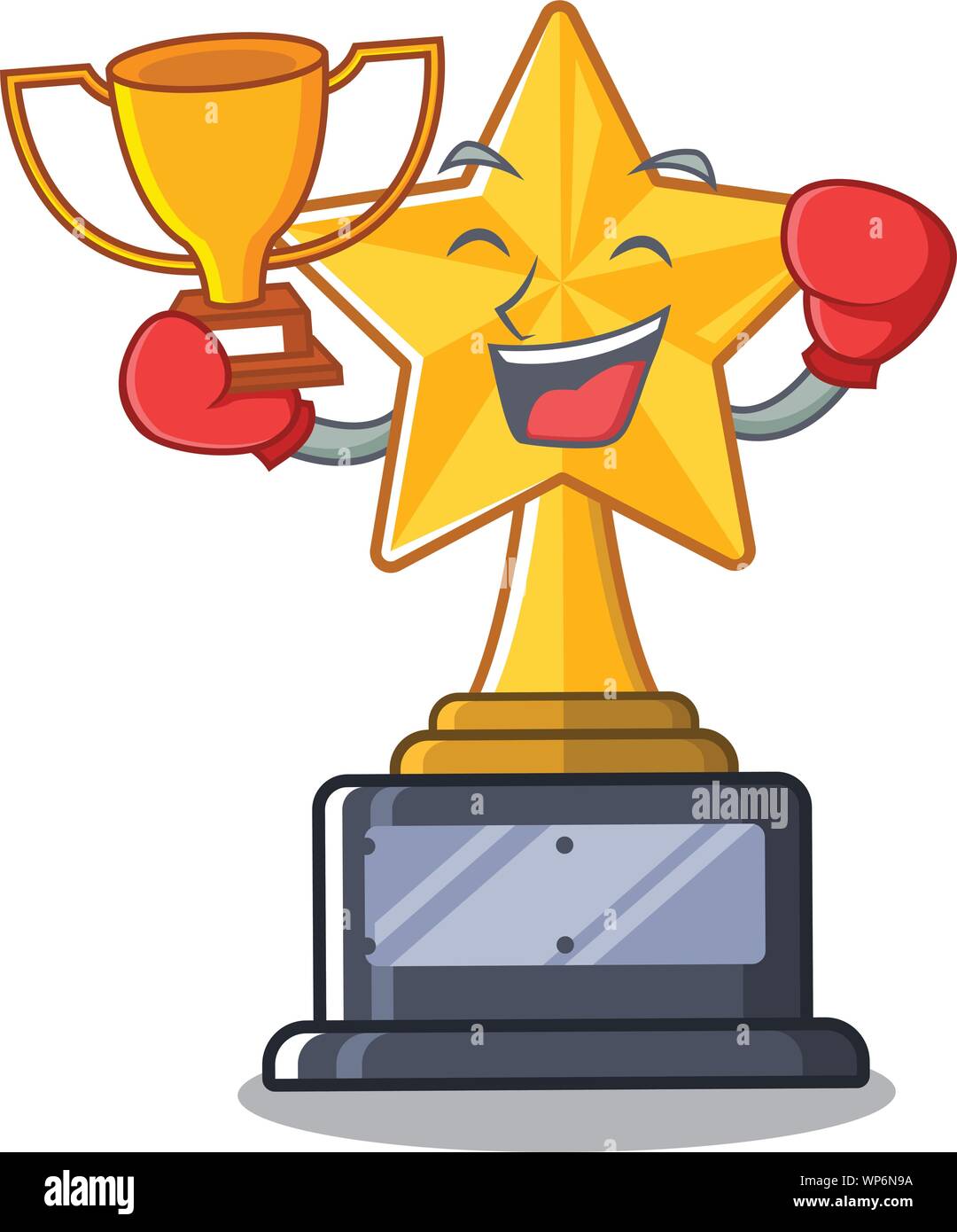 Boxing winner star shaped cartoon the toy trophy Stock Vector Image ...