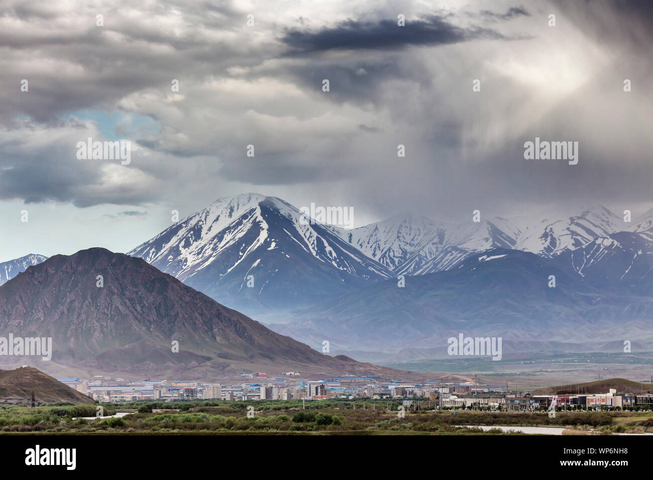 Aras river valley, border with Azerbaijan, East Azerbaijan, Iran Stock ...