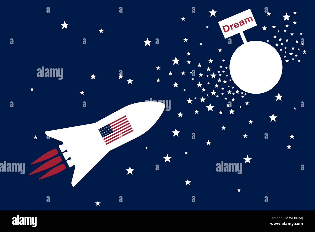 American dream rocket fly to the dream planet Stock Vector Image & Art ...
