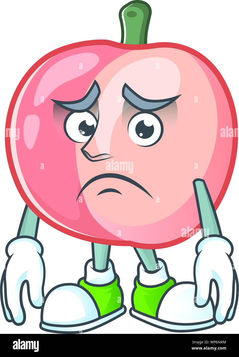 Afraid whole peach cartoon for healthy fruit Stock Vector Image & Art ...