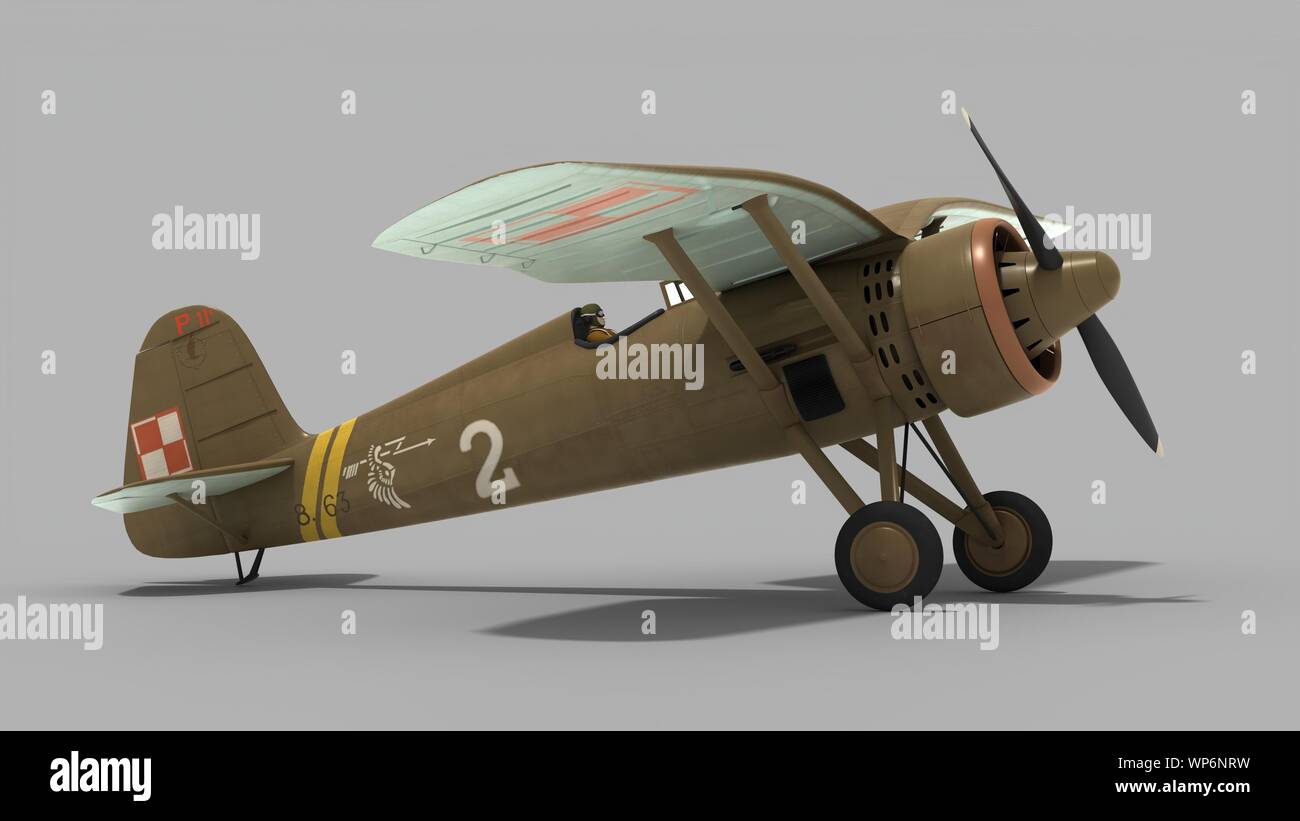 Old polish fighter PZL P-11c Stock Photo - Alamy