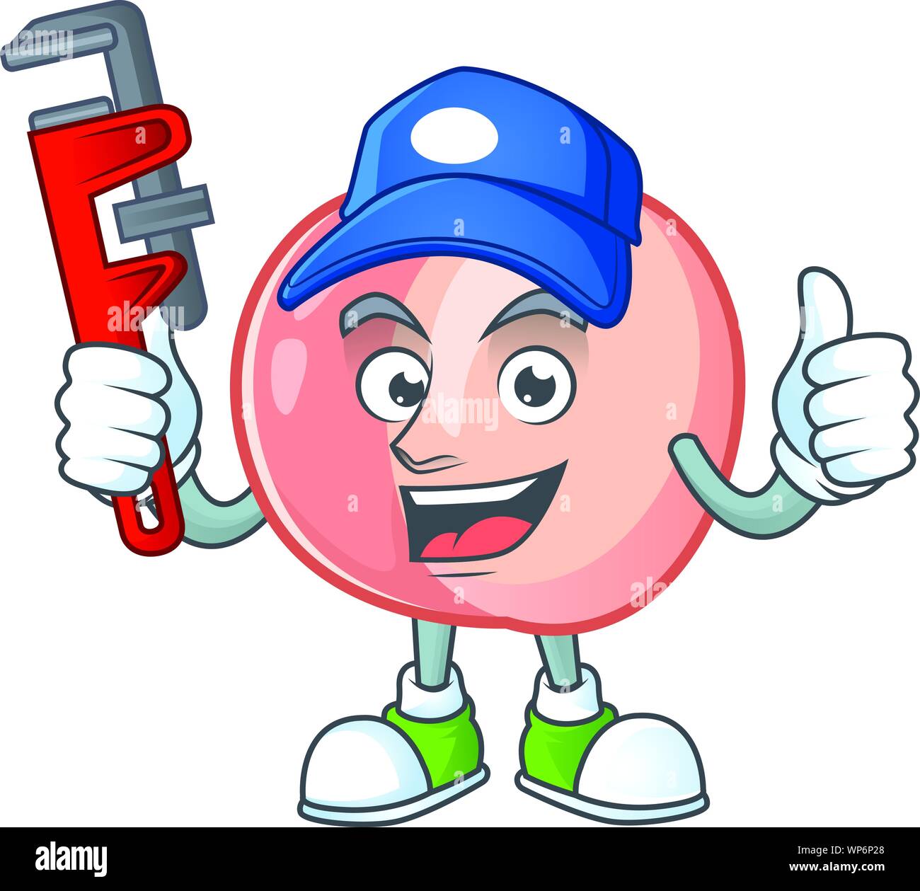 Plumber fruit peach fresh character with mascot Stock Vector Image ...