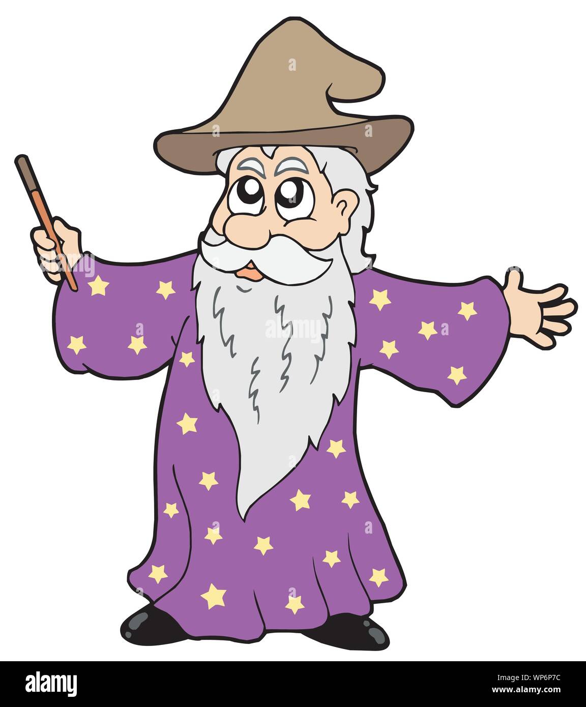 Wizard with magic wand Stock Vector Image & Art - Alamy