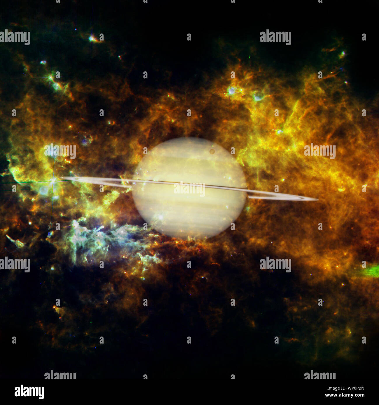 Saturn - planet of the Solar system. Science wallpaper. Elements of ...