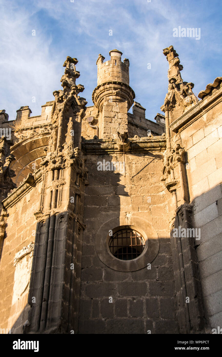 The walls and support structures of a castle; Toledo, Spain Stock Photo ...