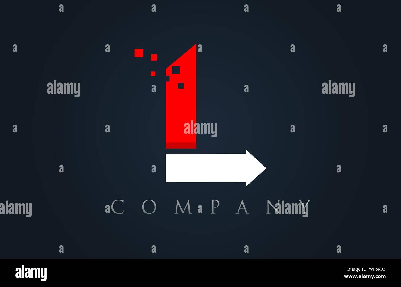 L red white blue alphabet letter logo icon design suitable for a ...