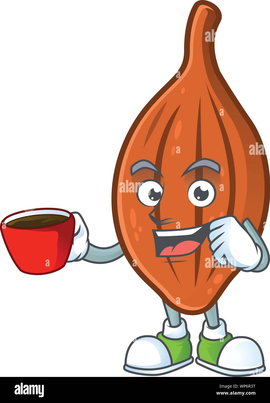 Drinking in cup choco dessert sweet in cartoon character Stock Vector ...