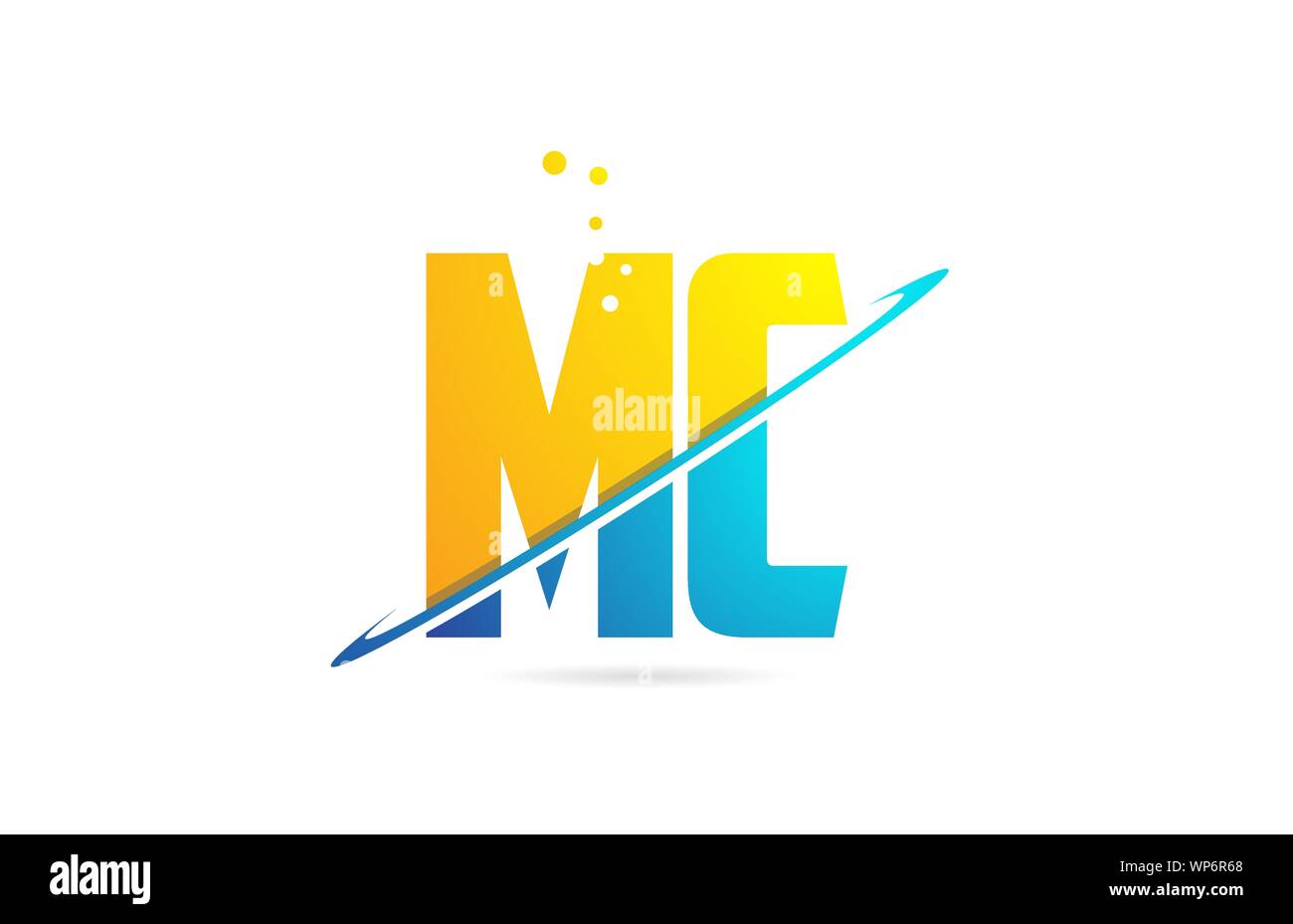 alphabet letter MC M C combination in blue and orange colors suitable ...