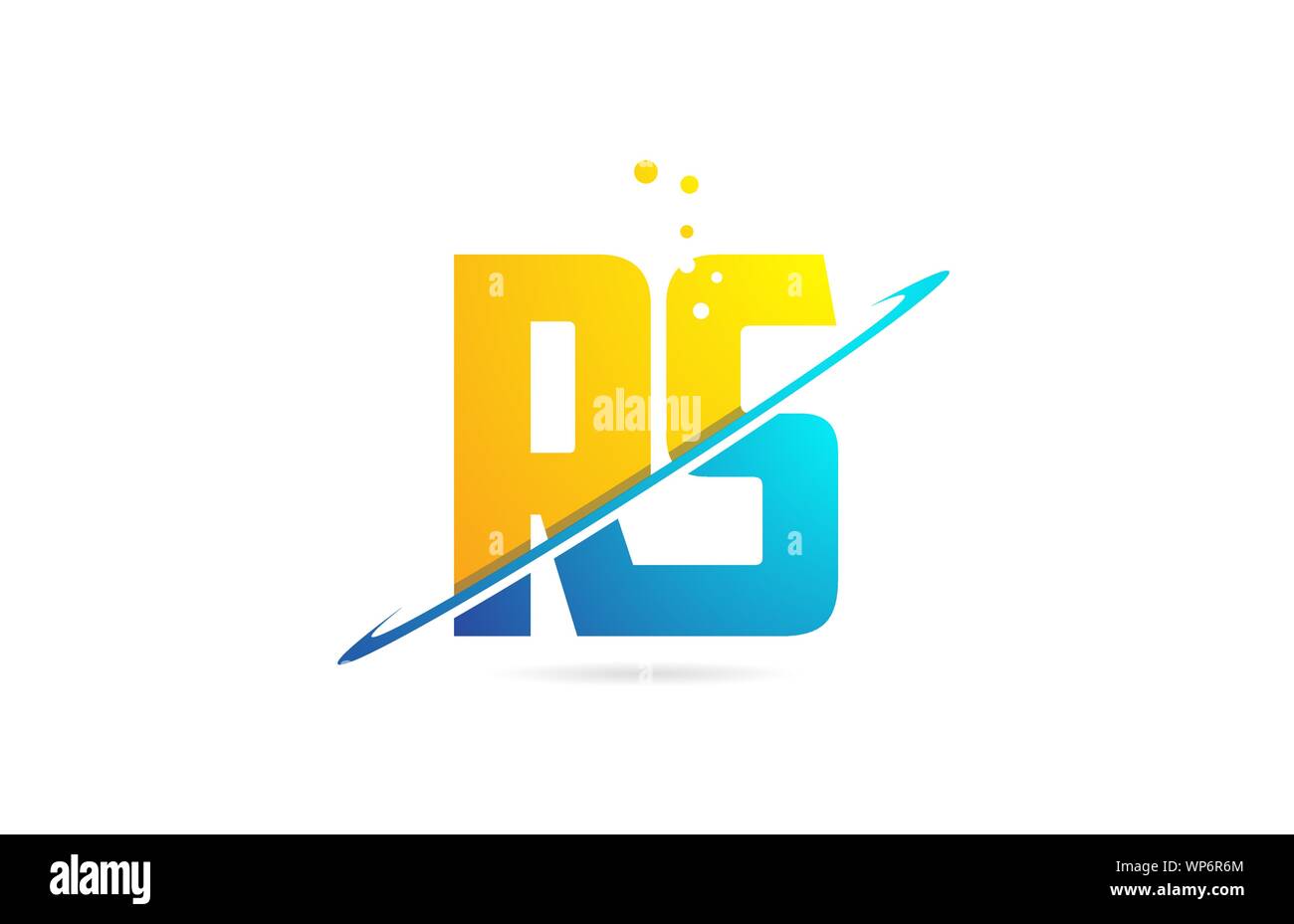 alphabet letter RS R S combination in blue and orange colors suitable ...
