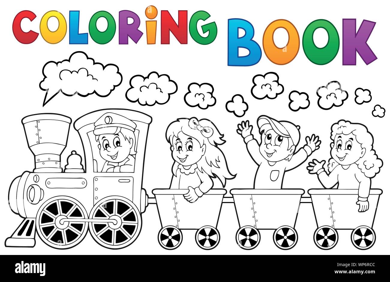 Coloring book train theme 2 Stock Vector Image & Art - Alamy