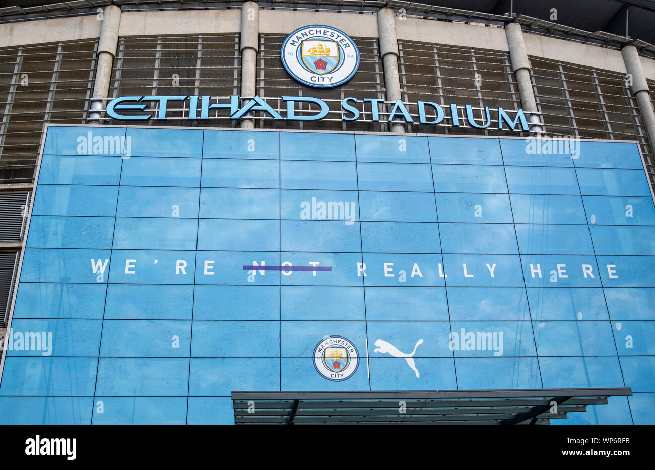 Manchester City Stadium Exterior Stock Photos & Manchester City Stadium ...