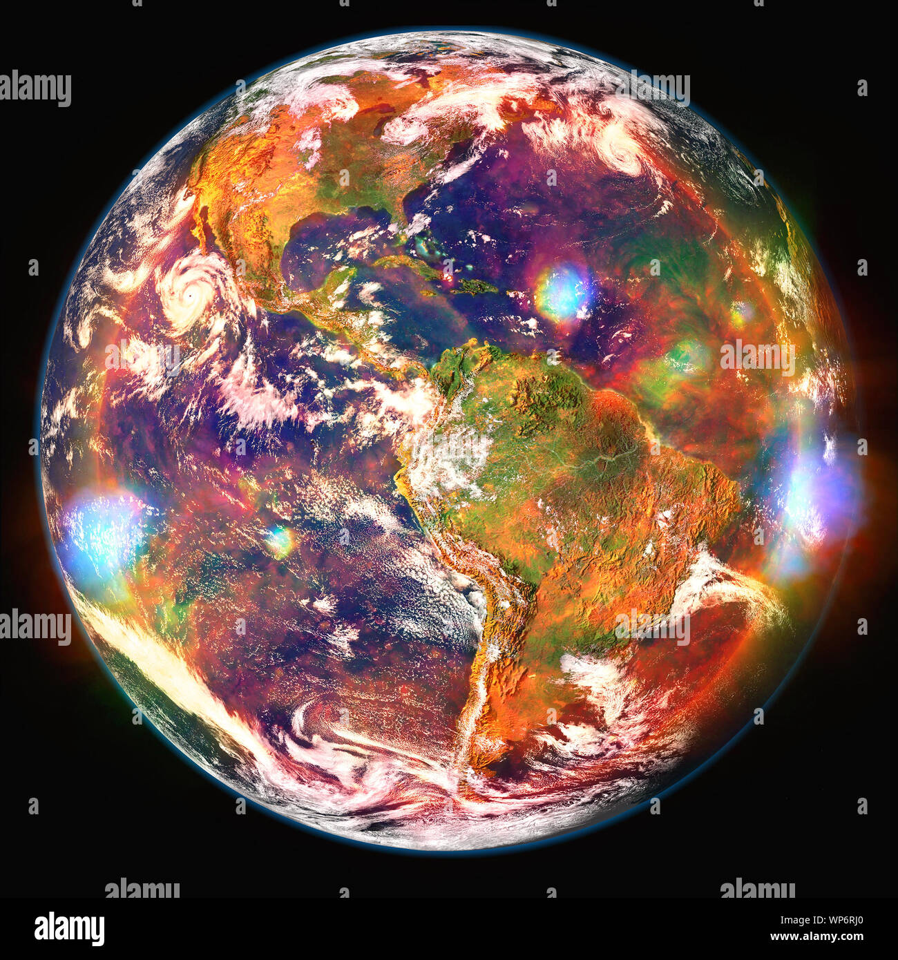 Planet Earth in deep space, cosmic landscape. Elements of this image ...