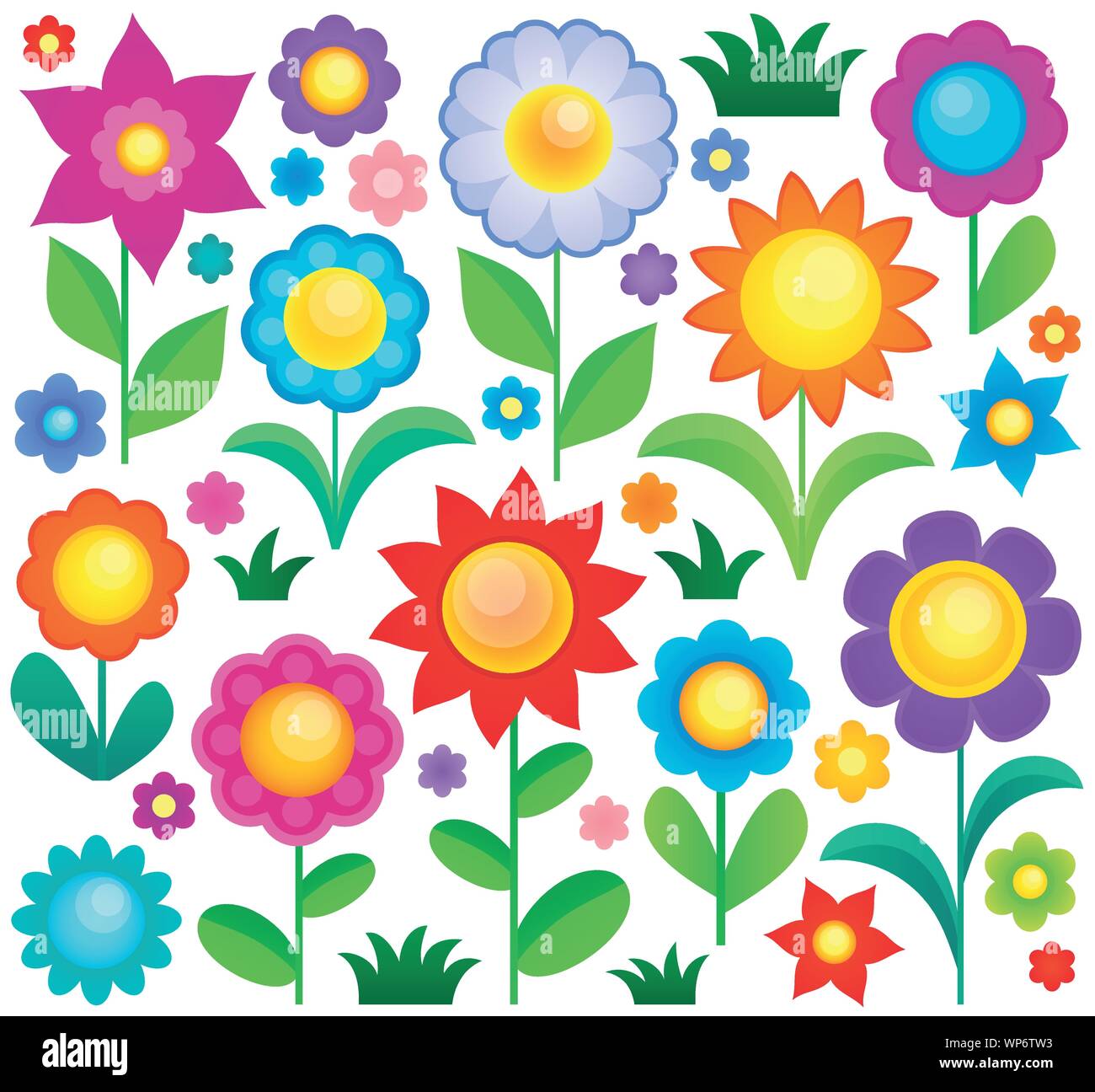 Flower theme collection 1 Stock Vector Image & Art - Alamy